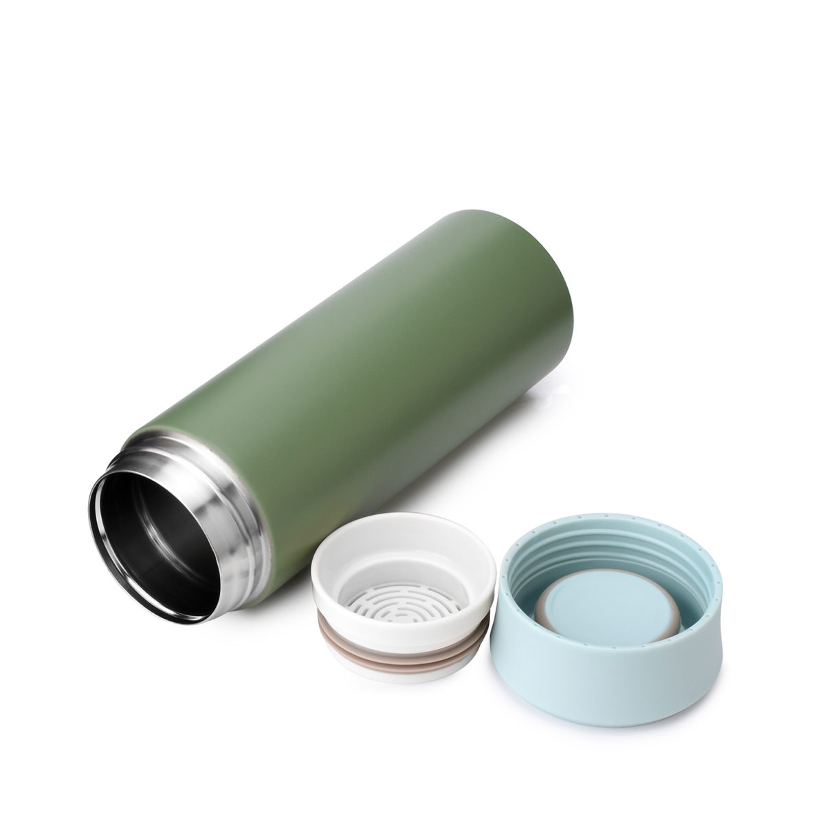 Slim Small Stainless Steel Lightweight Water Bottle 330ml Asian Style