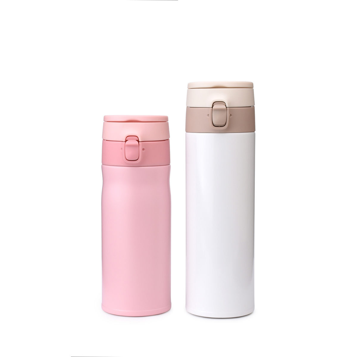 Stainless Steel Water Bottle with Push Button Cap Lightweight Thermos
