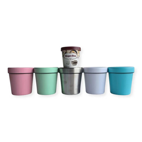 Custom Stainless Steel Ice Cream Pint Cooler Insulated Container Bucket