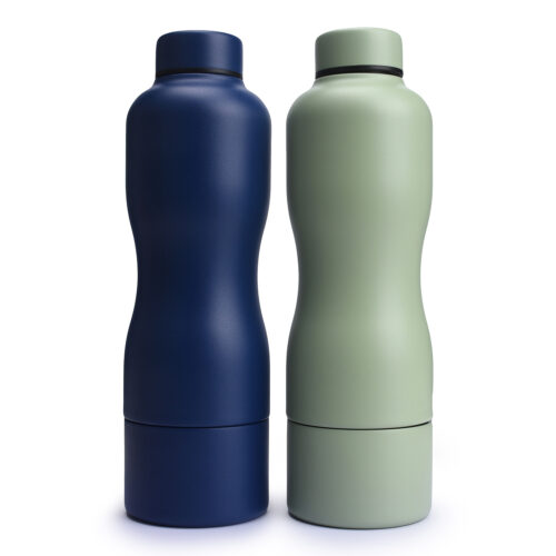 Insulated Water Bottle Dual Opening Removable Bottom Dumbbell Shaped